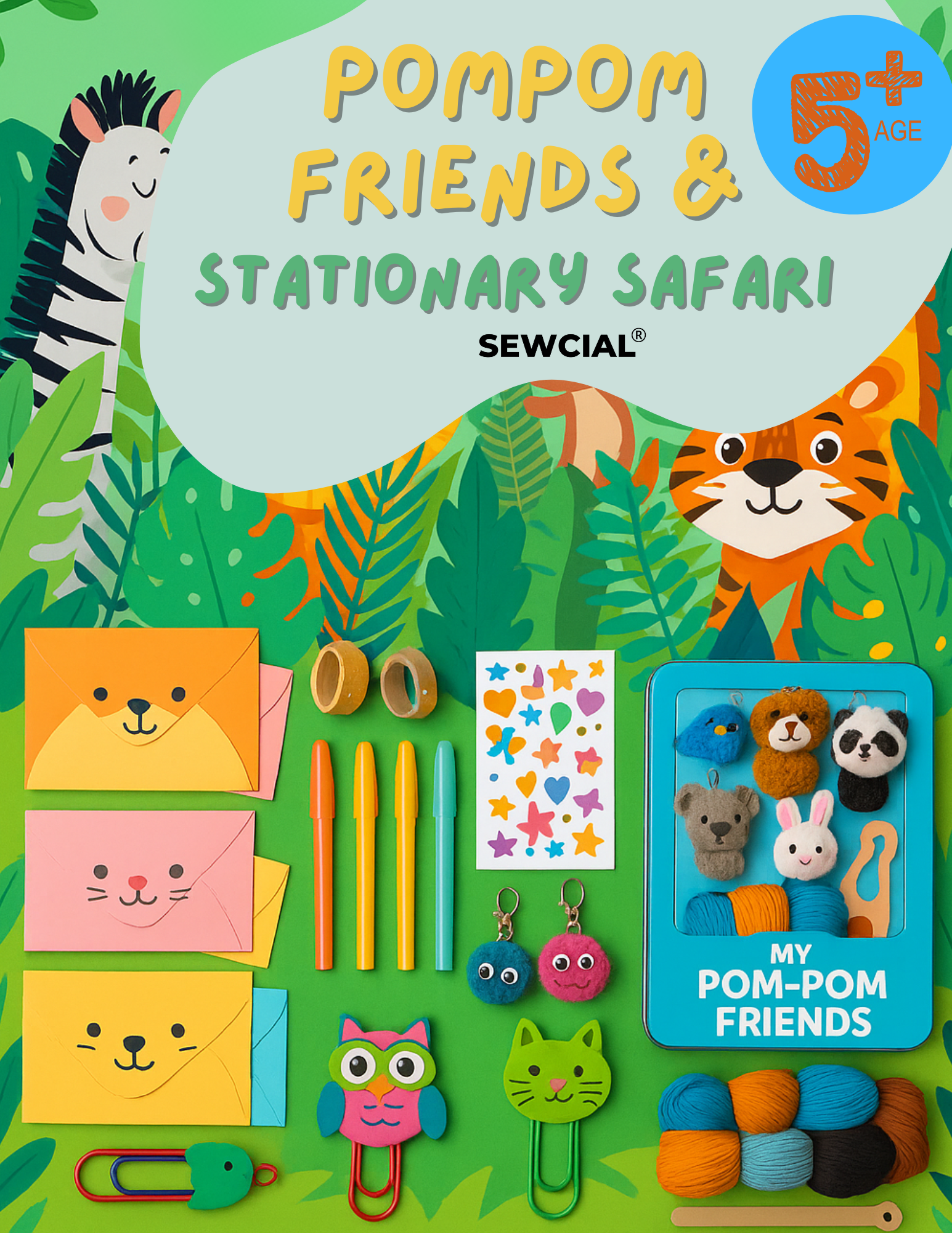 🐾Pom Pom Friends & Stationary Safari Event - Ages 5+🐾